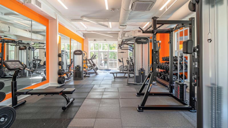 Gym Filled with Exercise Equipment Stock Photo - Image of machine ...