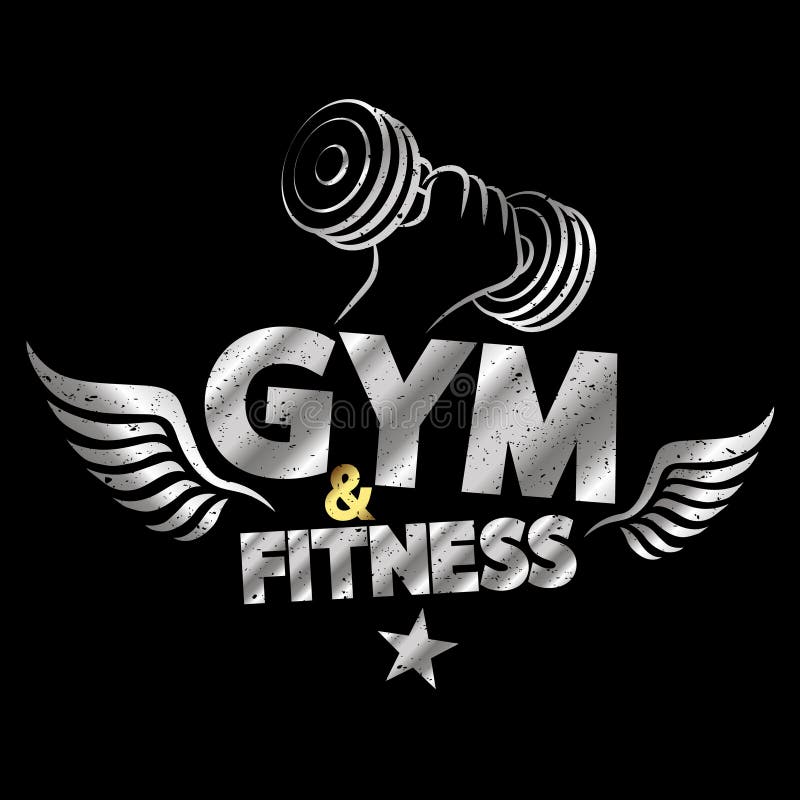 Gym and fitness abstract stock vector. Illustration of silhouette ...