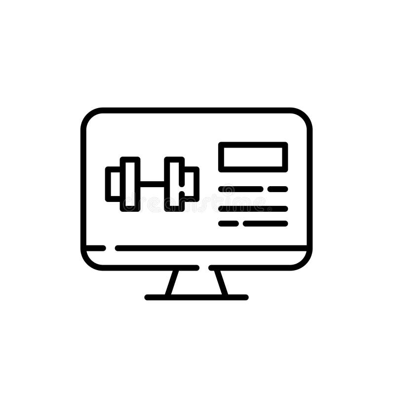 Gym Fitness Programme App on Computer. Pixel Perfect, Editable Stroke ...
