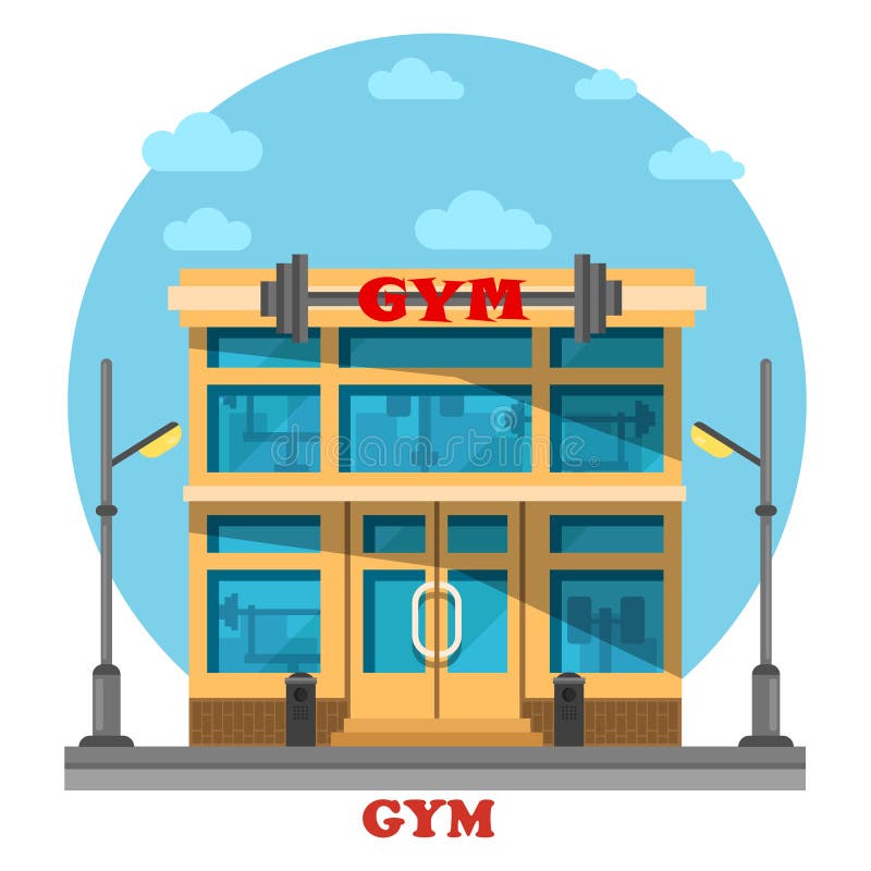 Gym or Gymnasium, Fitness Center Architecture Stock Vector ... Gym or Gymnasium, Fitness Center Architecture Stock Vector ...