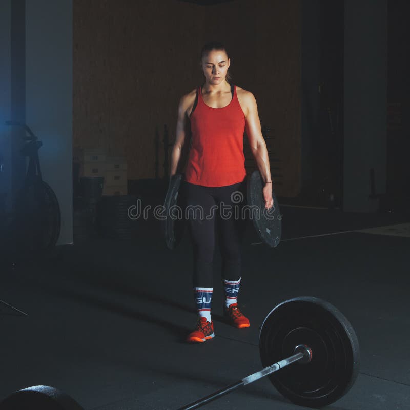 Gym hard training woman stock image. Image of training - 91804353
