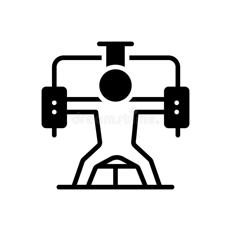 Black Solid Icon for Gym, Fitness and Robustness Stock Vector ...