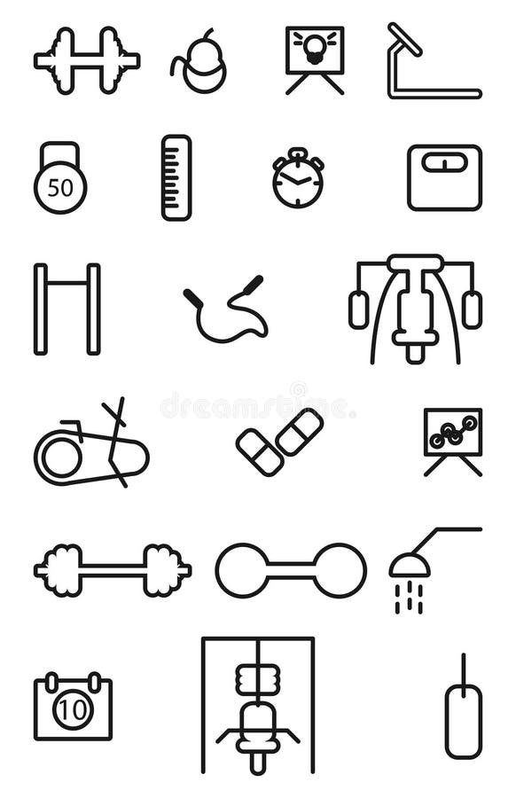 Gym icon stock vector. Illustration of running, icons - 100182084