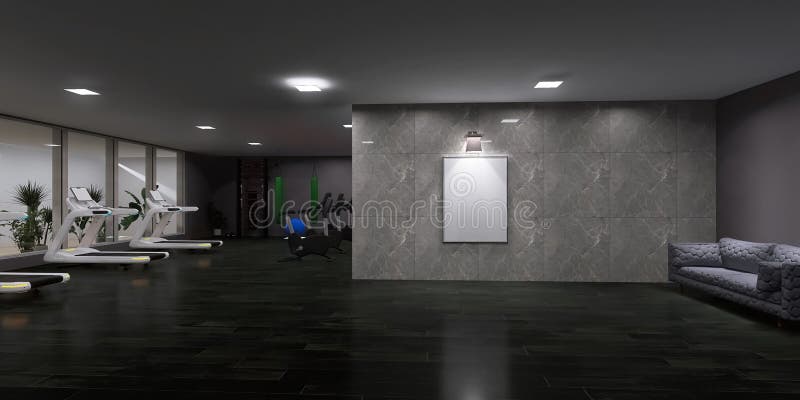 Gym Interior 3d Render, 3d Illustration Healthy Stock Illustration ...