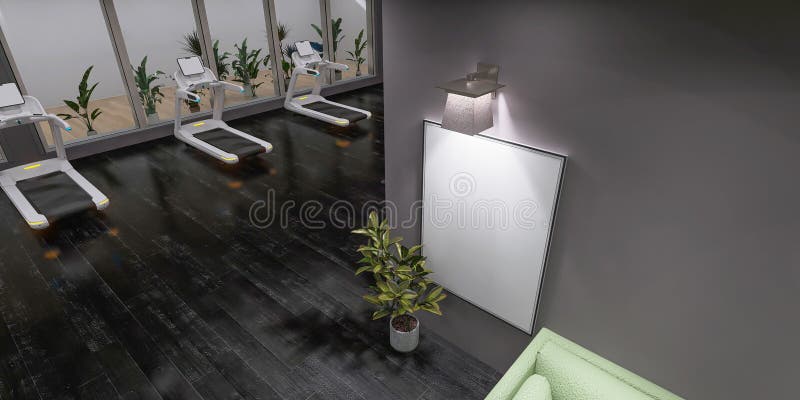Gym Interior 3d Render, 3d Illustration Healthy Style Stock ...