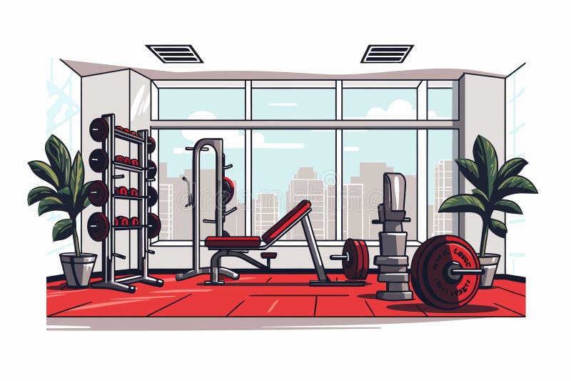 Gym Interior Isolated Vector Style Illustration Stock Vector ...