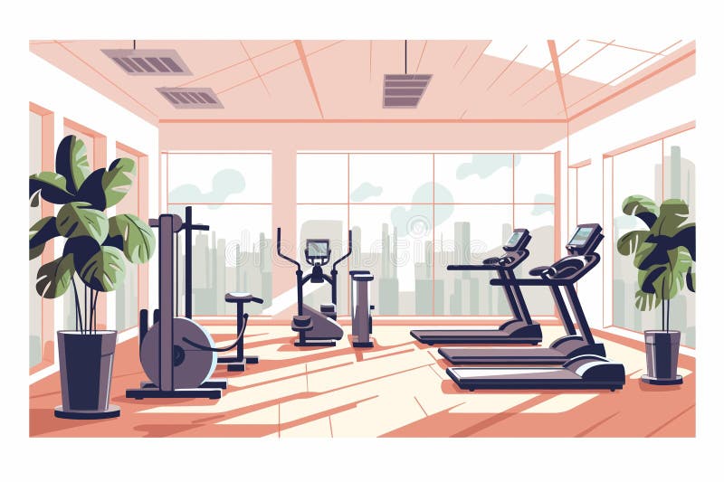 Gym Interior Isolated Vector Style Illustration Stock Vector ...