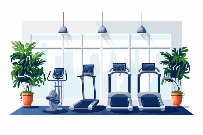Gym Interior Graphic Black White Sketch Illustration Vector Stock ...