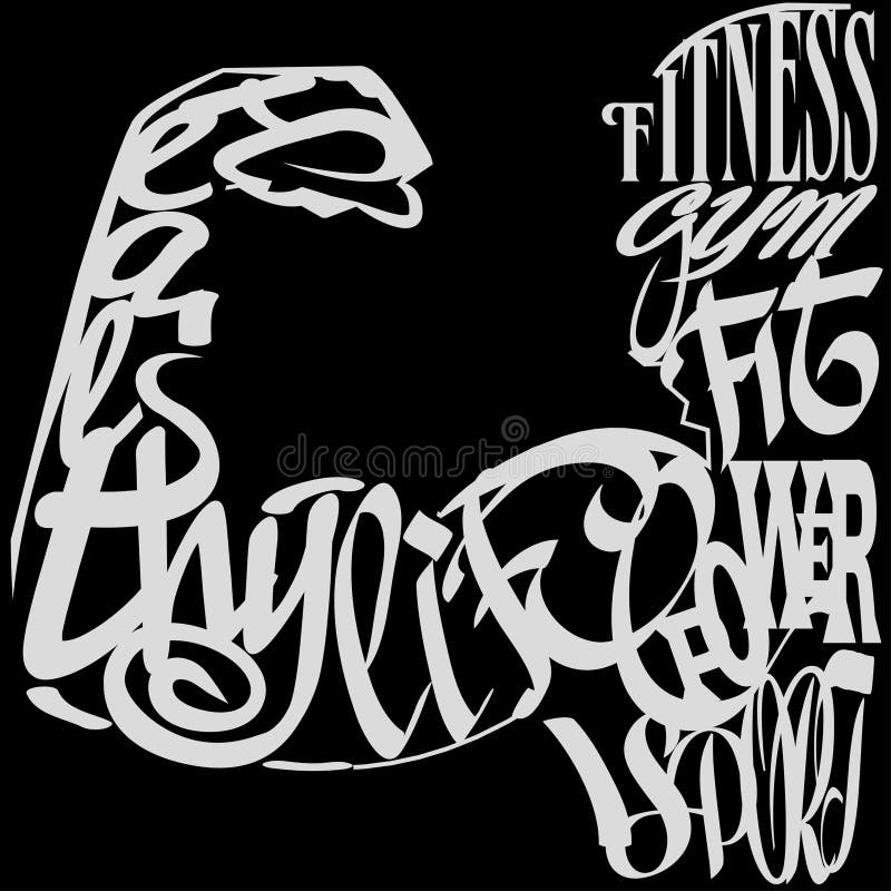 Gym Lettering Design Over Black Background Vector Stock Vector ...