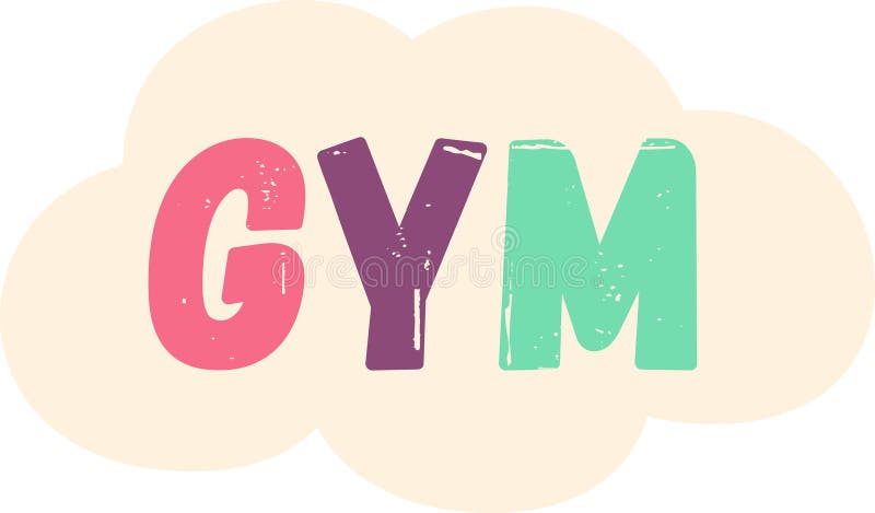 Gym Lettering Sticker stock illustration. Illustration of vector ...