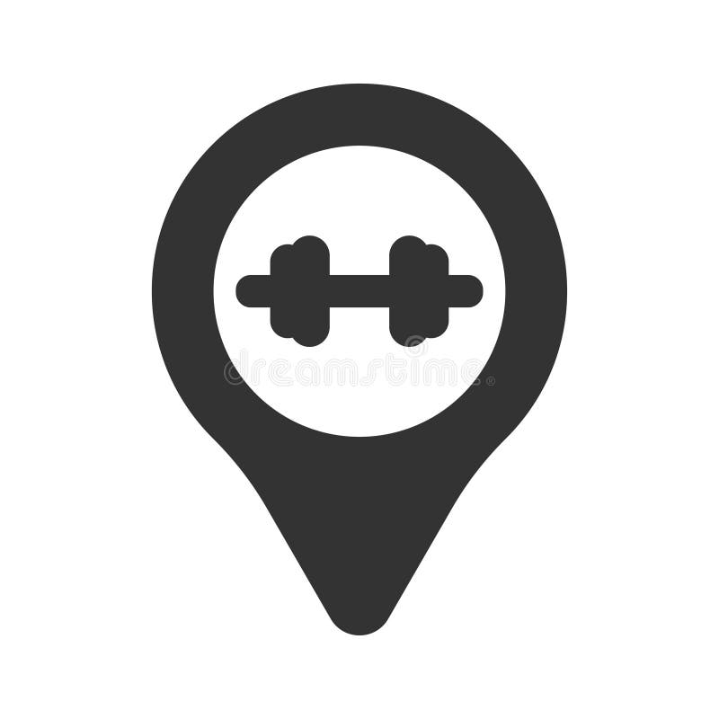 Gym location icon stock vector. Illustration of pointer - 209740352
