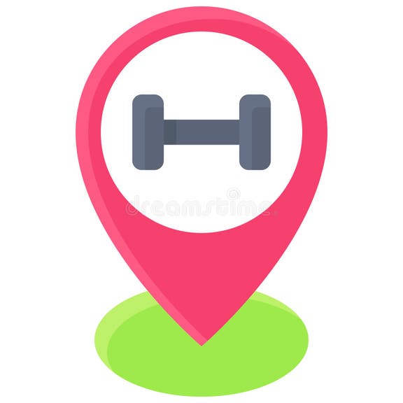 Gym Location Icon, Location Map and Navigation Vector Stock Vector ...