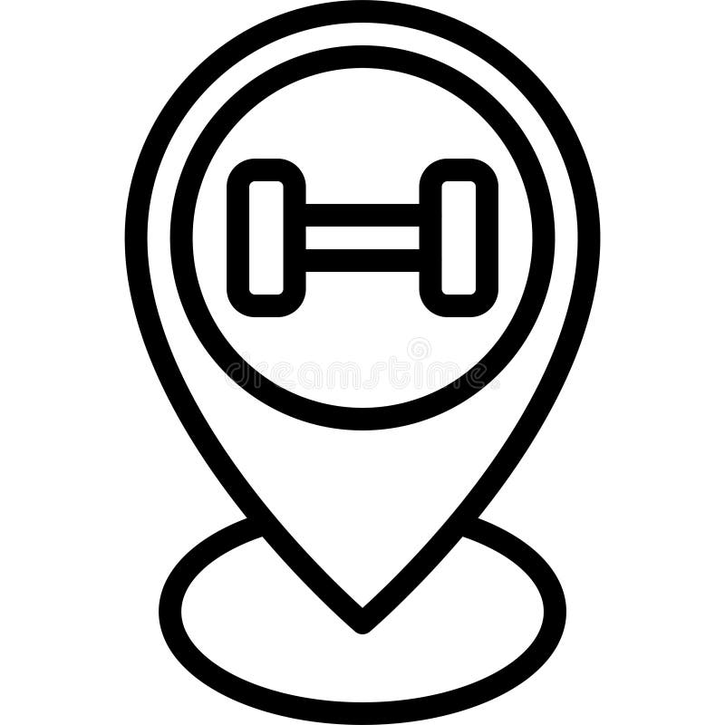 Gym Location Icon, Location Map and Navigation Vector Stock Vector ...