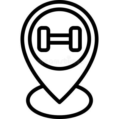 Gym Location Icon, Location Map and Navigation Vector Stock Vector ...