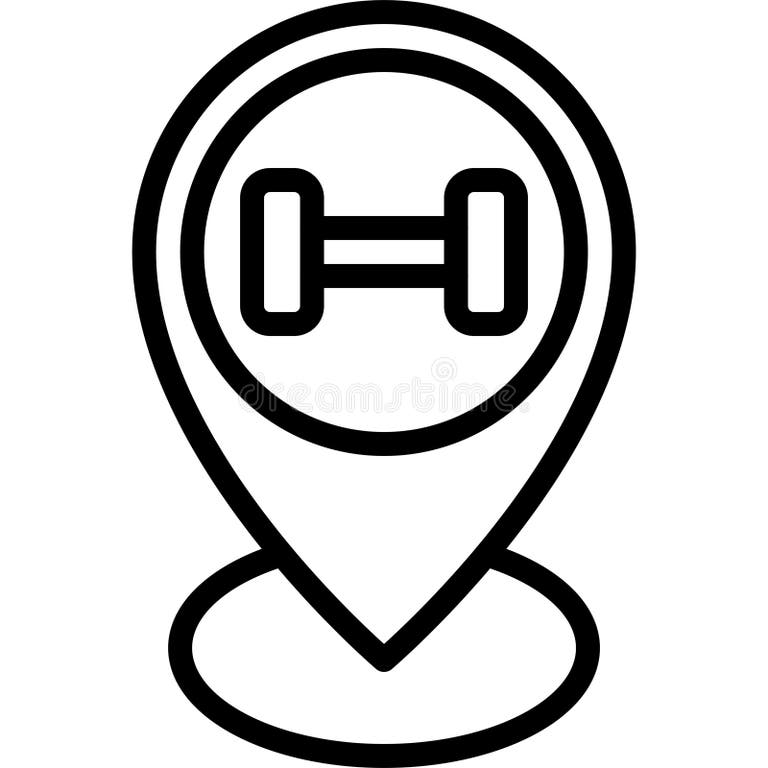 Gym Location Icon, Location Map and Navigation Vector Stock Vector ...