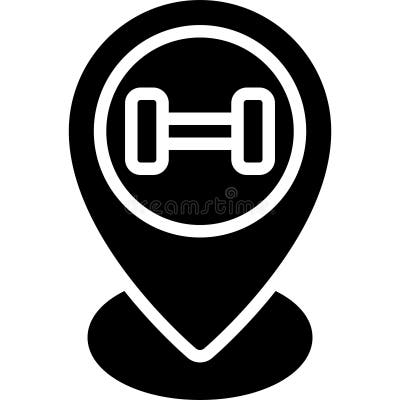 Gym Location Icon, Location Map and Navigation Vector Stock Vector ...