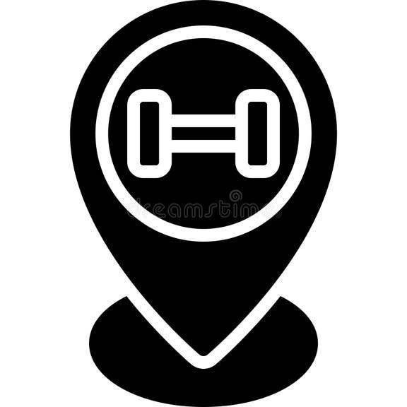 Gym Location Icon, Location Map and Navigation Vector Stock Vector ...
