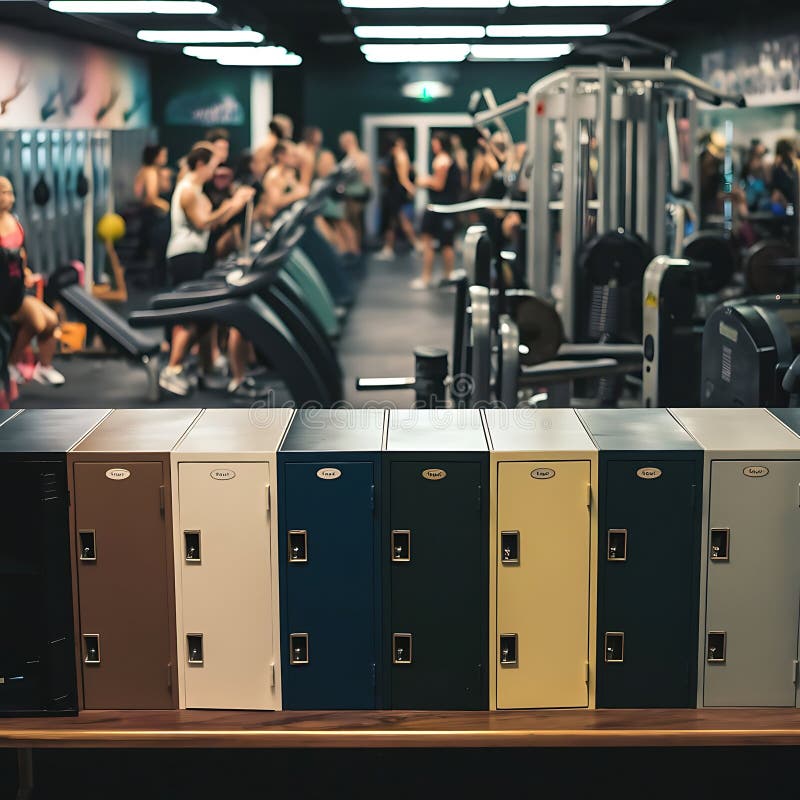 Gym locker in a floor room stock image. Image of arrangement - 344826489