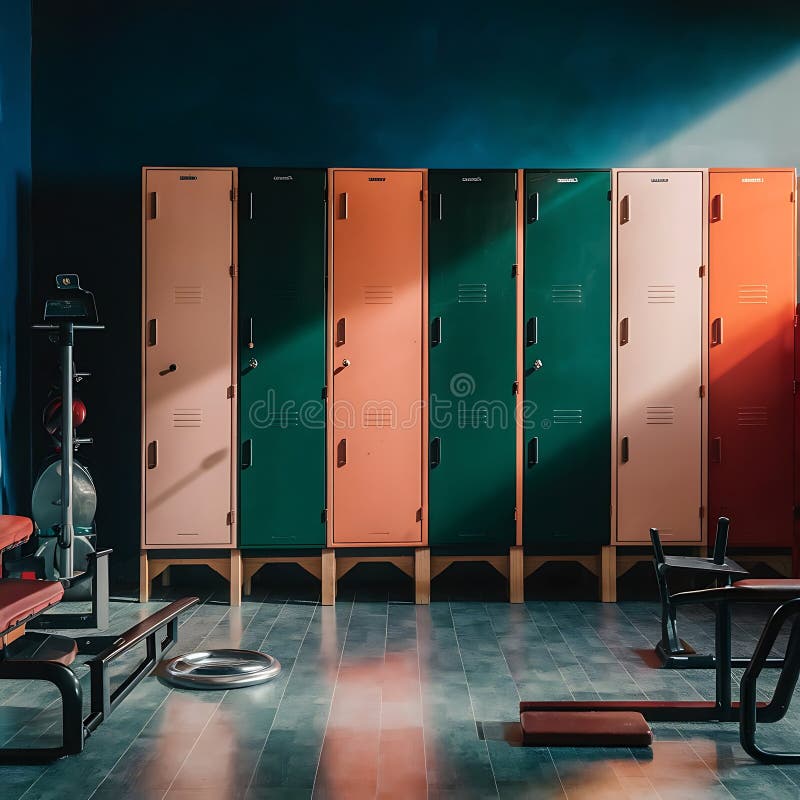 Gym locker in a floor room stock photo. Image of efficient - 344826558