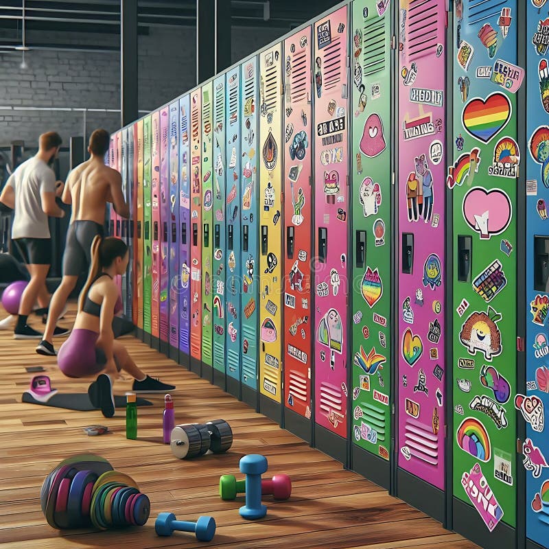 Gym locker in a floor room stock photo. Image of layout - 344826600