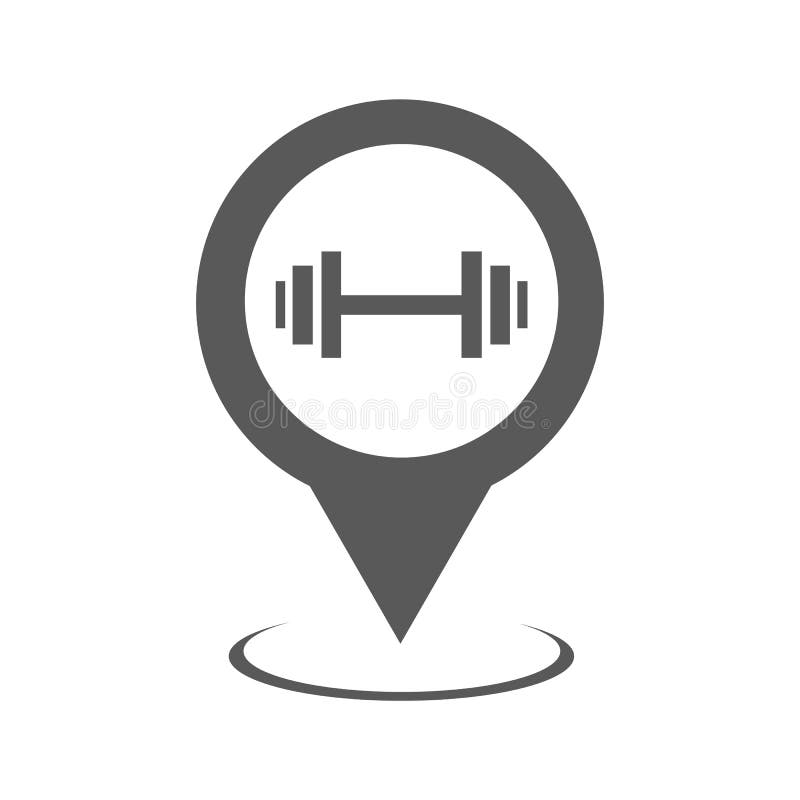 Gym Map Pointer Icon Vector Simple Stock Vector - Illustration of ...