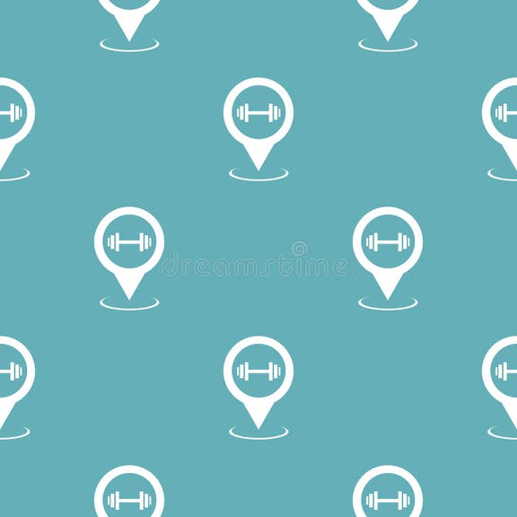 Gym Map Pointer Pattern Seamless Blue Stock Illustration - Illustration of pattern, lifting ...