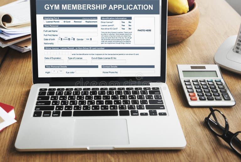 Gym Membership Application Wellness Concept Stock Photo - Image of ...