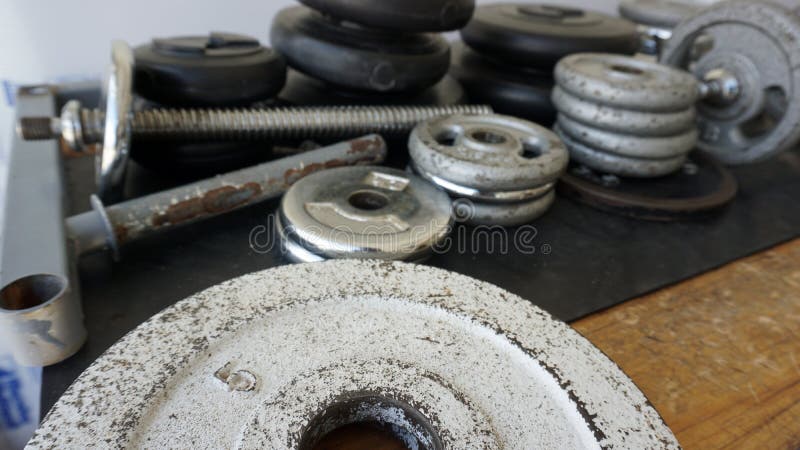 Gym Plastic and Metallic Weights, Lifting Items Stock Image - Image of ...