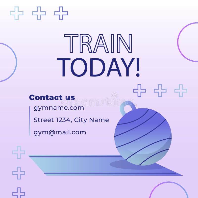 Gym Post Fitness Train Template Design Vector Illustration. Stock ...