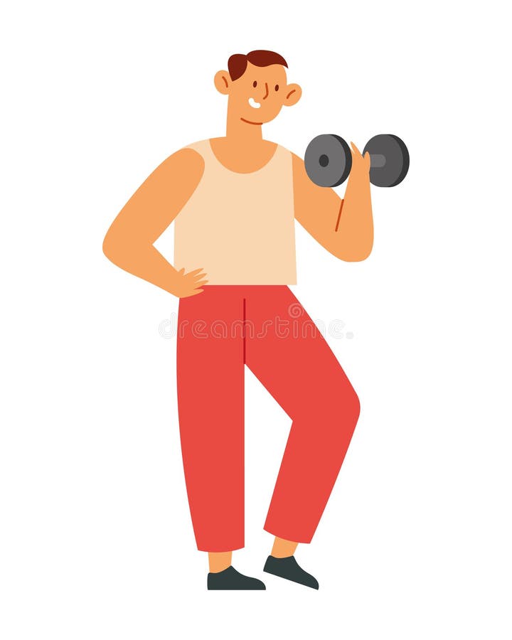 Gym practicing guy stock illustration. Illustration of muscle - 319096785