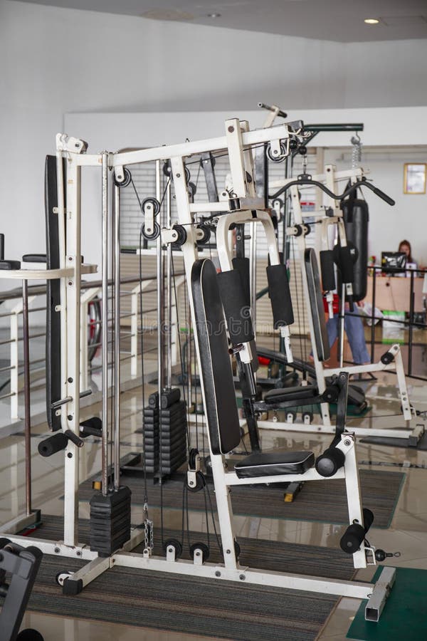 Gym with Special Equipment, Empty, Horizontal Stock Photo - Image of ...