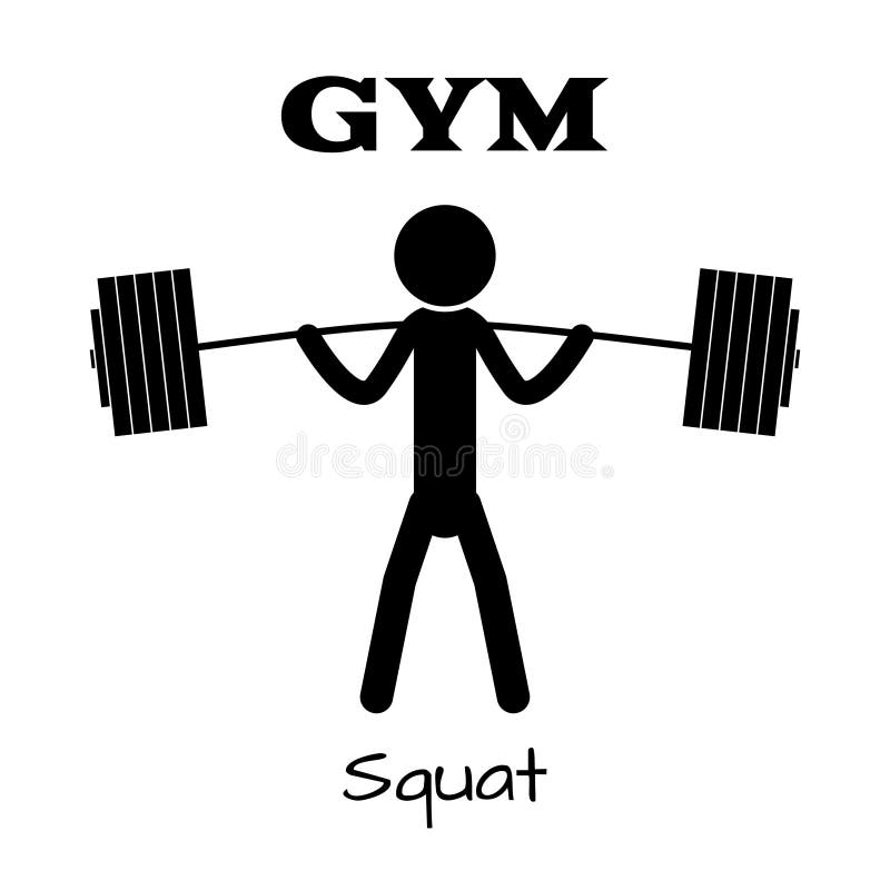 Gym Squat Icon Vector Human Symbol Flat Eps App Web Concept Stock ...