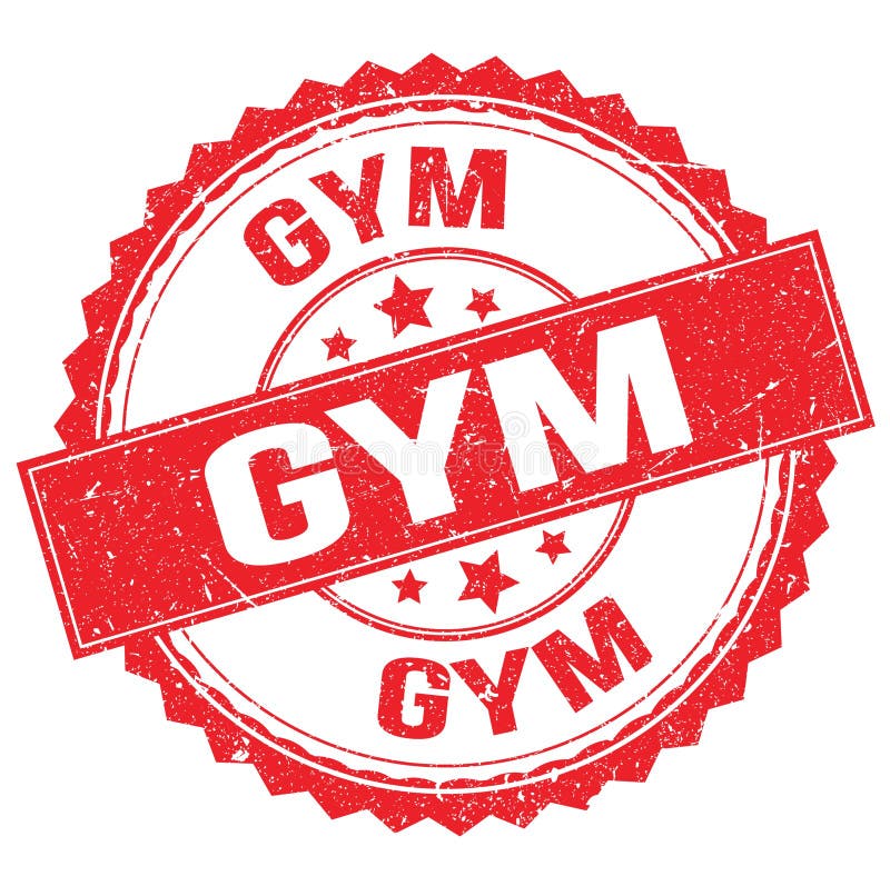 GYM Text on Red Round Stamp Sign Stock Illustration - Illustration of ...