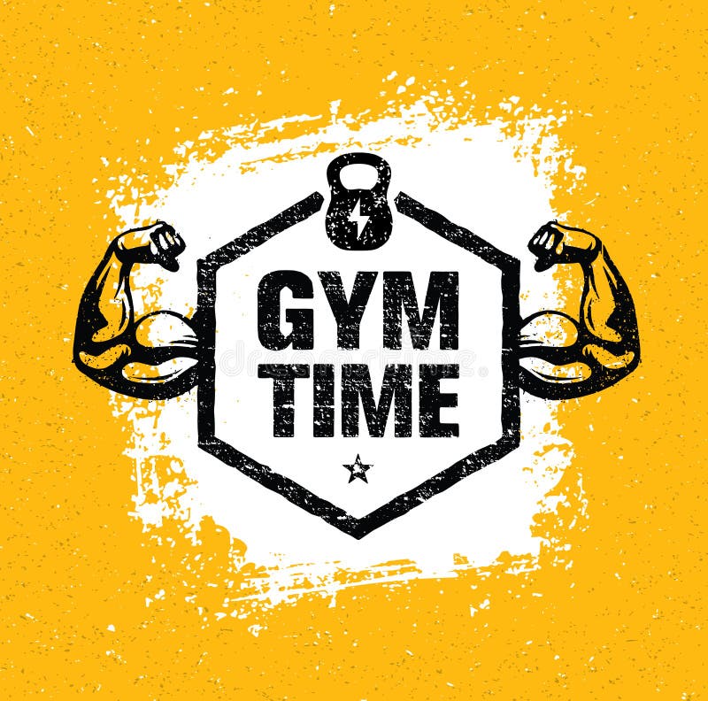 Gym Time Workout and Fitness Design Element Concept. Creative Vector on ...