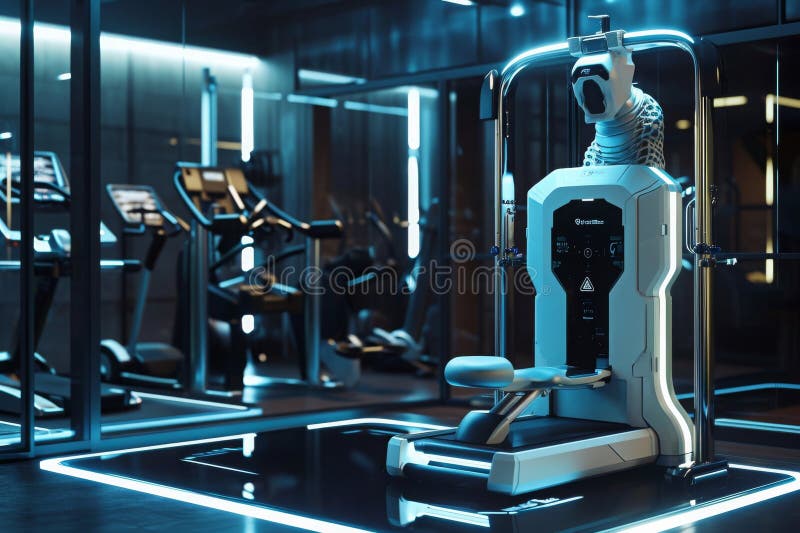 Gym with Treadmill and Exercise Machines, a One-machine Futuristic AI ...