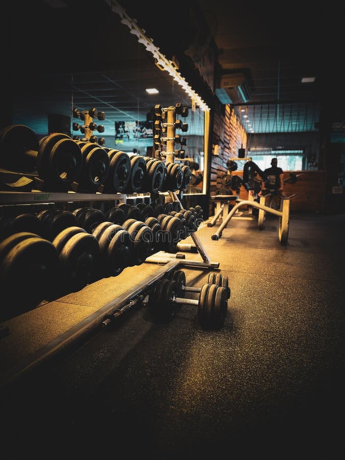 GYM with WEIGHT RINGS stock photo. Image of rings, mirror - 333390578