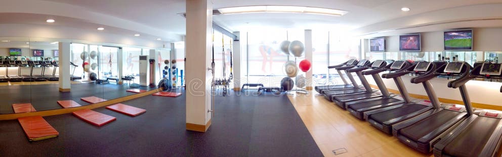 Gym stock image. Image of running, panorama, mobile, space - 58077001