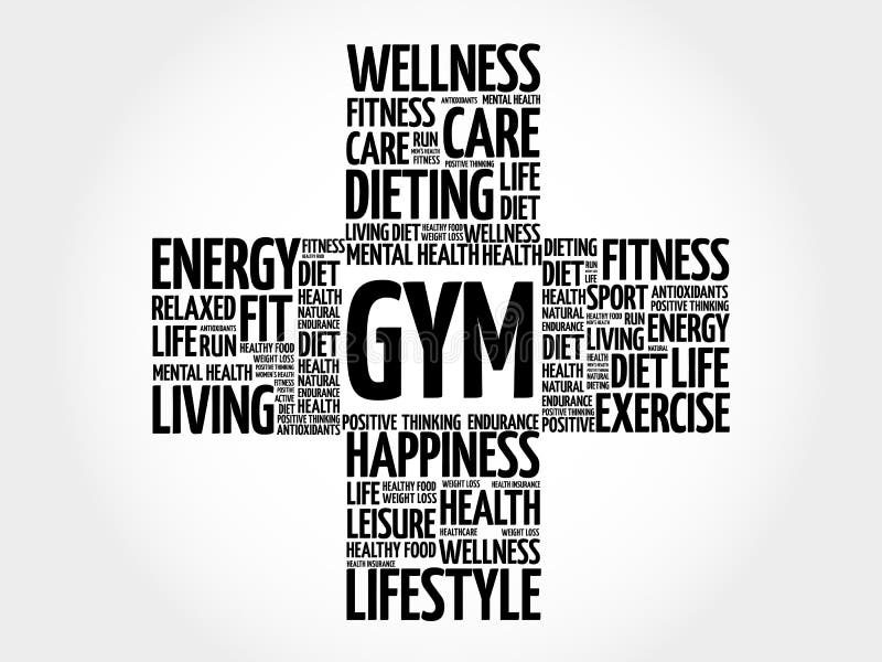 Gym word cloud collage stock illustration. Illustration of concept ...