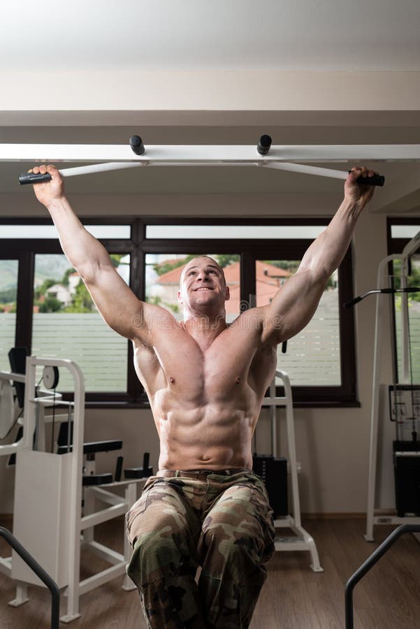Gym Workout for Back stock image. Image of chin, flexing - 67482075