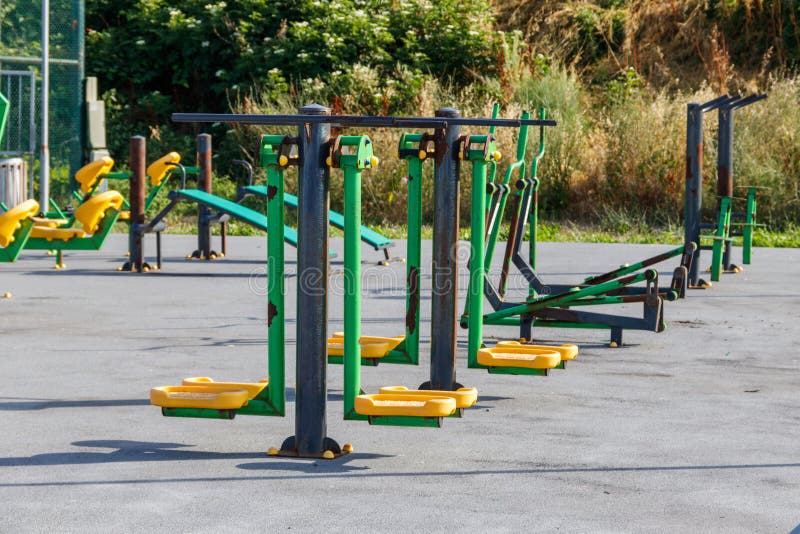 Gym Workout Equipment or Exercise Equipment in Park Stock Photo - Image ...