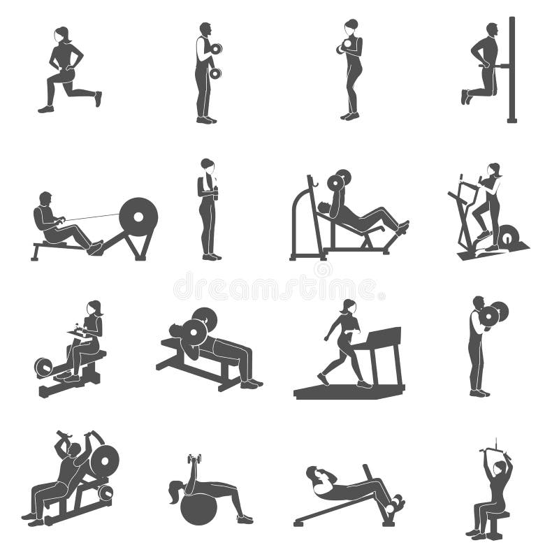 Gym Workout People Flat stock vector. Illustration of emblem - 63792240