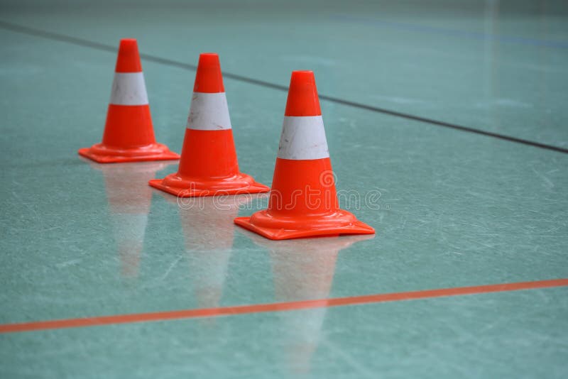 Gymnasium stock image. Image of pylon, lines, field, three - 2239839
