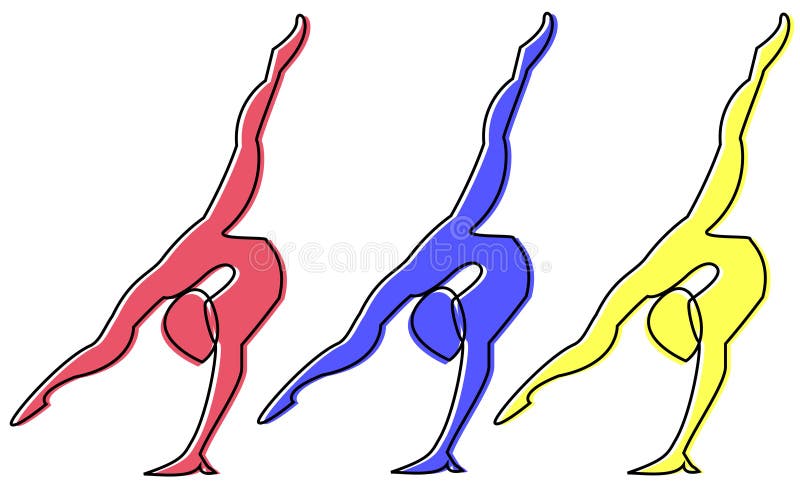 Female Gymnast Back Walkover Stock Vector - Illustration of adult ...