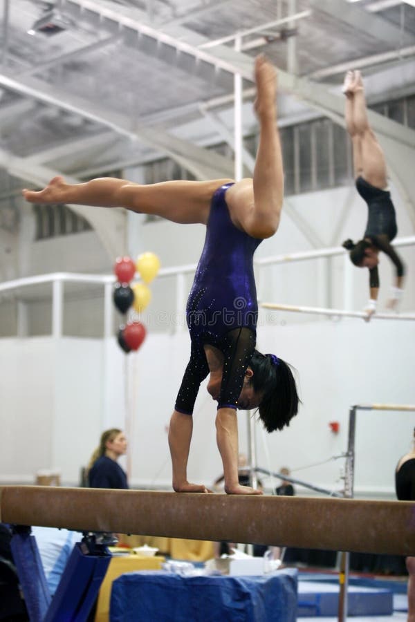 Gymnast on beam stock image. Image of body, activity, girl - 527535