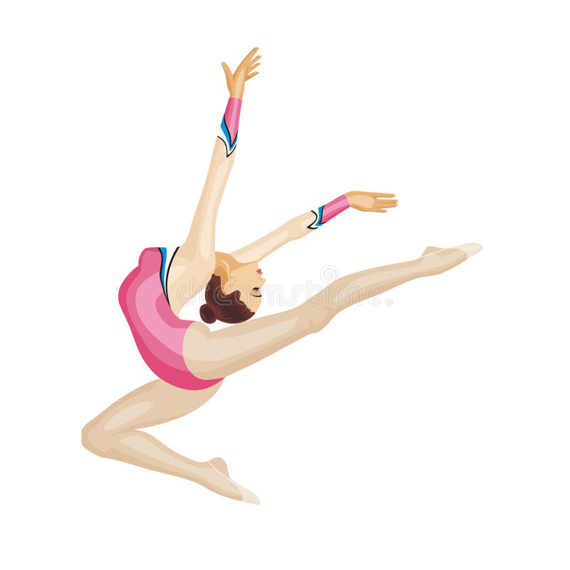 The gymnast stock vector. Illustration of girl, jump - 40658924