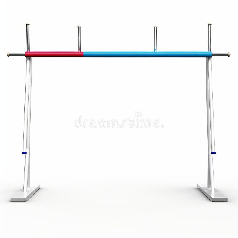 Modern Gymnastics High Bar Structure on White Background Stock ...