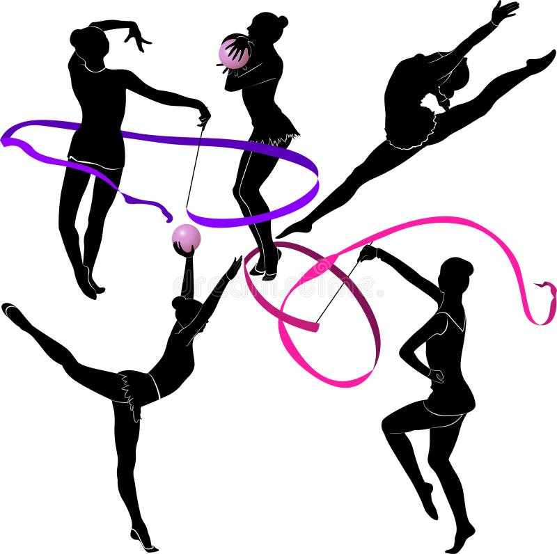 Female Gymnastic Pose Drawings Stock Vector - Illustration of ...