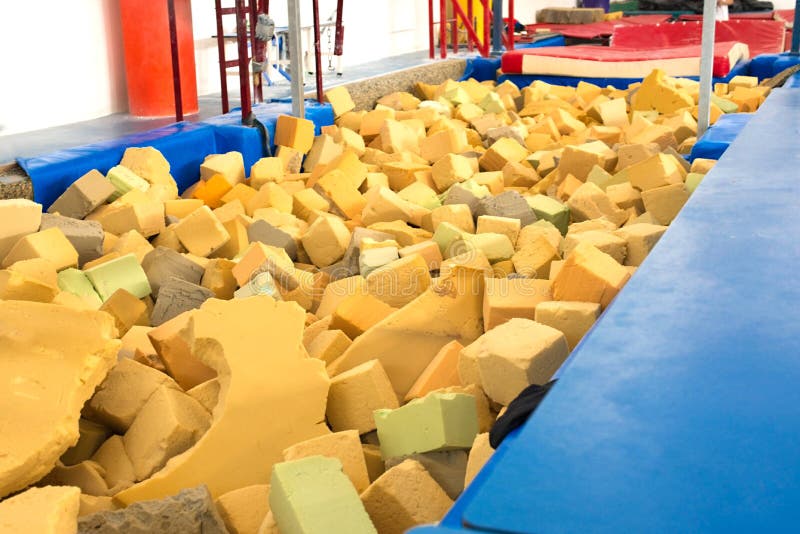 Gymnastic foam rubber pool stock image. Image of healthy - 265422191