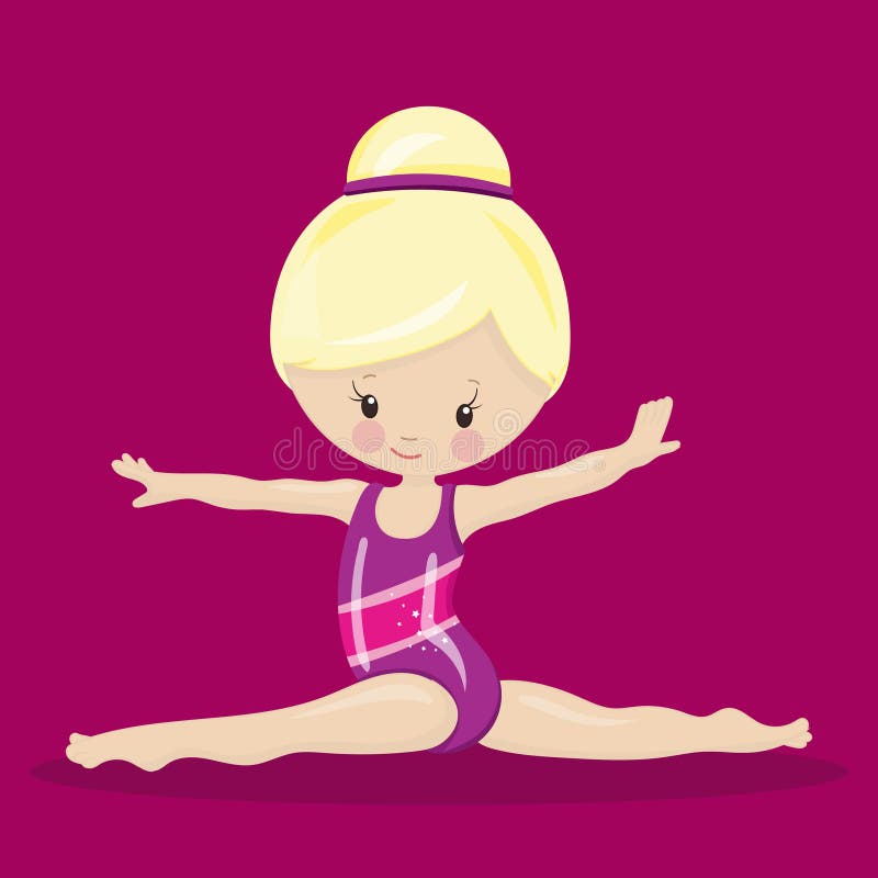 Gymnastic Girls Blond Split 10 Stock Vector - Illustration of cartoon ...