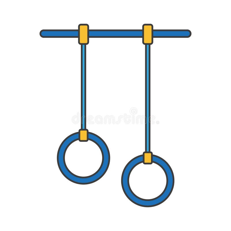 Gymnastic Rings Icon. Hanging Circle Tool. Exercise Equipment Shape ...
